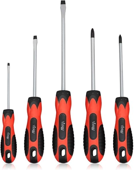 Magnetic Screwdriver Set,5 Pieces Slotted and Phillips Screwdriver with ...