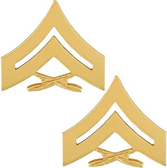 Marine Corps (USMC) chevron satin gold CPL Corporal E4 : Clothing ...