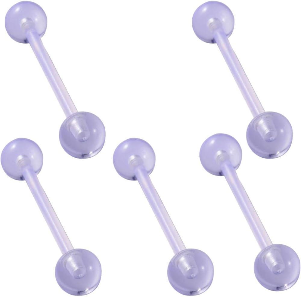 Amazon.com: CHUANCI 5PCS Acrylic Capsule Tongue Barbell Ring Pill ...