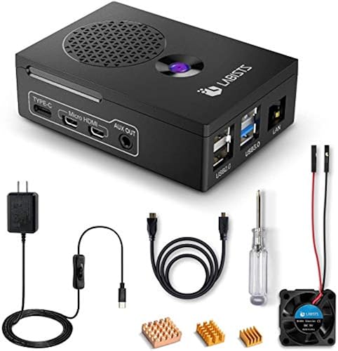 LABISTS Raspberry Pi 4 Case with Heatsink Fan, 3 Heatsinks, 5.1V 3A USB ...