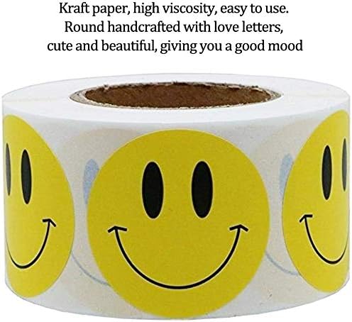Smiley Face Stickers Roll, Happy Face Circle Dots Stickers Paper Labels ...