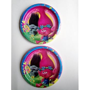 Amazon.com: American Greetings Trolls 9" Square Plate (8 Count): Toys ...