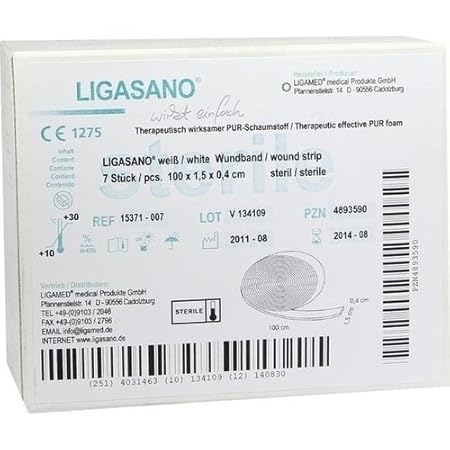 LIGASANO Wundband mini 0,4x1,5x100 cm steril 7 St: Amazon.de: Drogerie ...