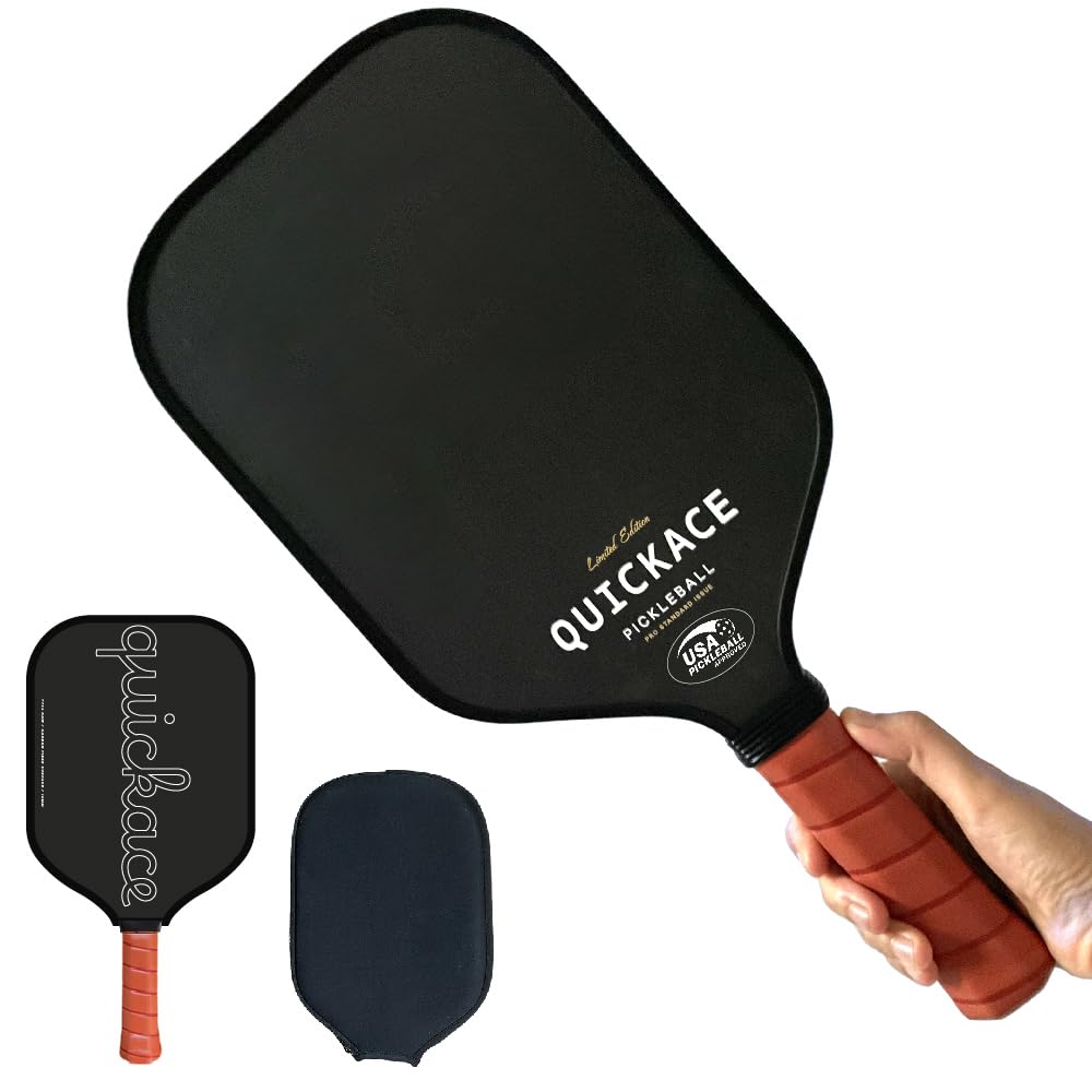 QUICKACE Pickleball Paddles, Carbon Fiber Raw Toray T700 with 16 mm ...
