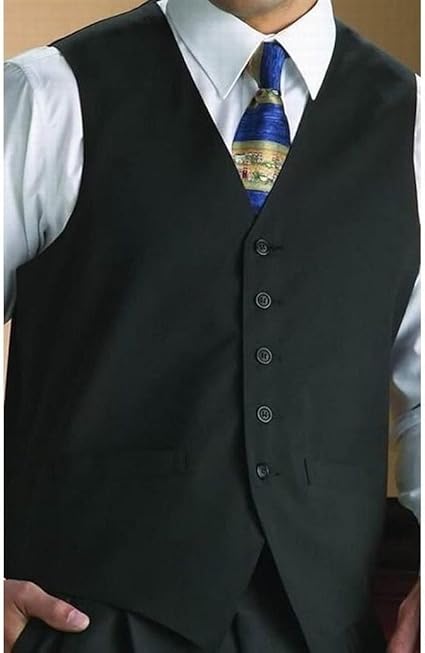 Amazon.com: Neil Allyn 100% Polyester Solid Black Wait Staff Vest for ...