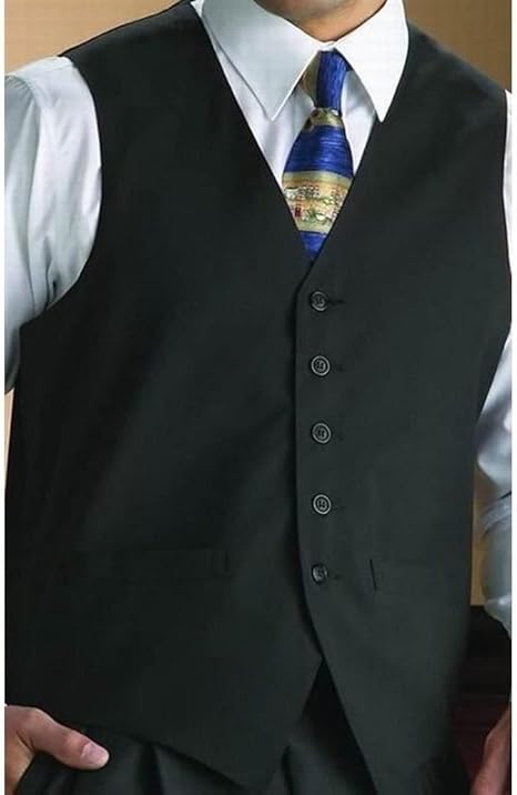 Amazon.com: Neil Allyn 100% Polyester Solid Black Wait Staff Vest for ...