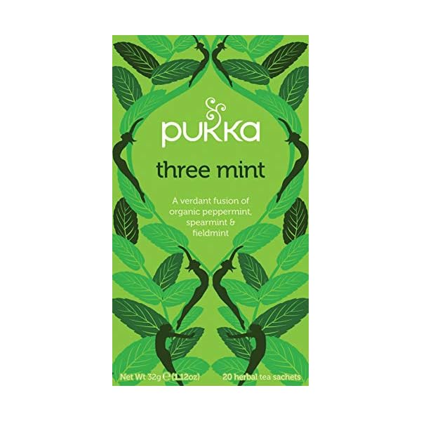 Pukka Three Mint, Organic Herbal Tea with Peppermint, Spearmint and ...