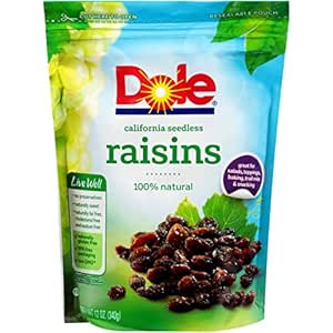 Dole, Raisins, California Seedless, 12oz: Amazon.com: Grocery & Gourmet ...
