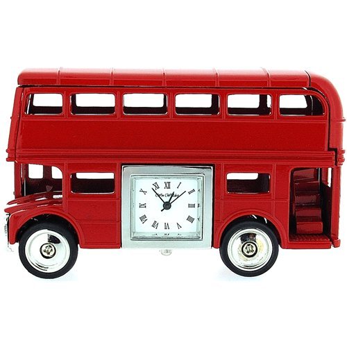 Miniature Red London Bus Novelty Quartz Movement Collectors Clock 9247 ...