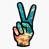 Amazon.com - Rainbow Peace Sign Vinyl Waterproof Sticker Decal Car ...