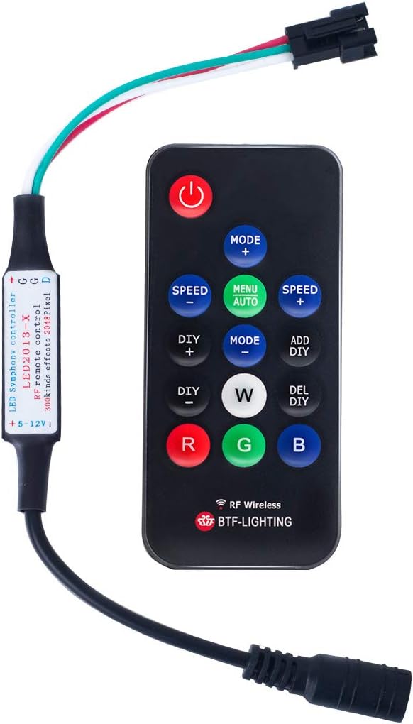 BTF-LIGHTING WS2811 and WS2812B DC5-12V 14keys Wireless RF Led RGB ...