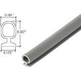 Bulb Type Weatherstripping for Door and Windows, Gray, 1/4" Dia, 3/16 ...
