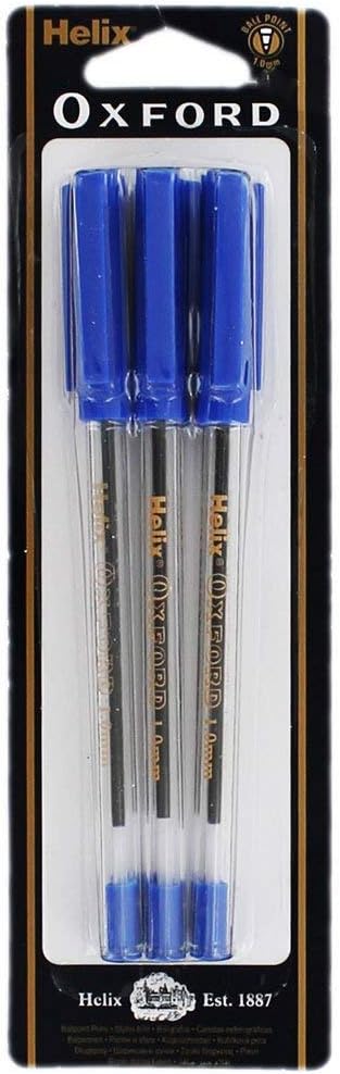 Helix Oxford Ballpoint Pens - Blue (Pack of 6): Amazon.co.uk: Office ...