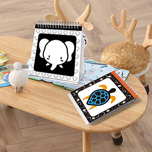 teytoy 2 Packs Tummy Time Mirror with Baby Black and White Book Boys ...