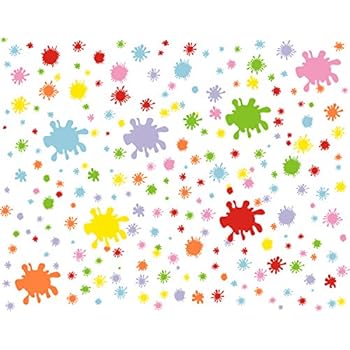 Amazon.com: Multicolored Paint Splat Wall Decals Paintball Wall ...