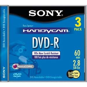 Amazon.com: SONY - Blank Media 3PK 8CM DVD-R Double-Sided W/HANGTAB ...