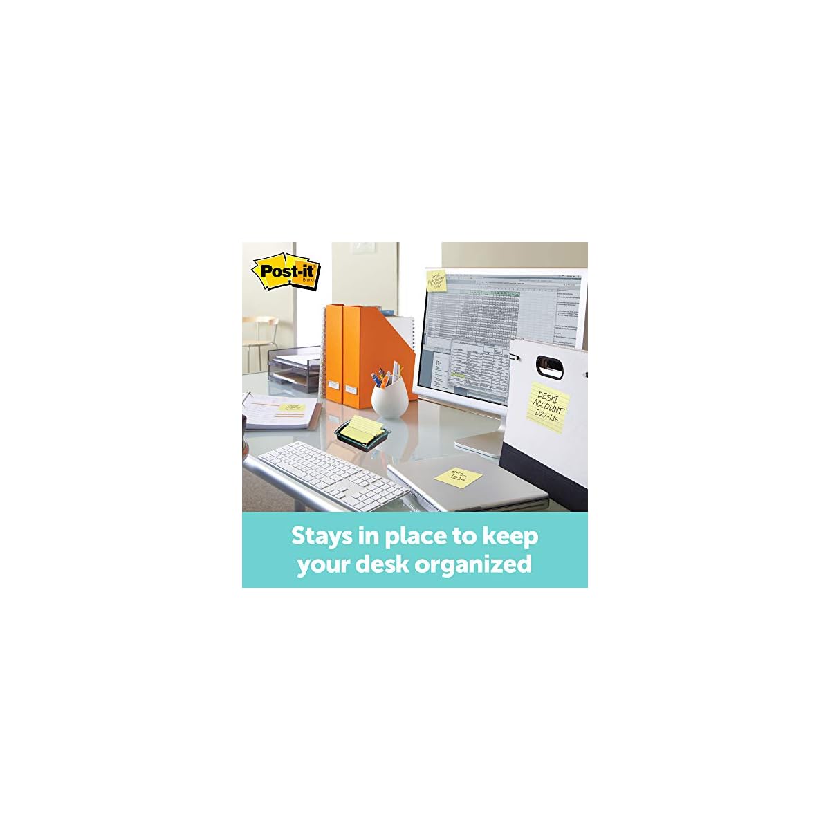 Post-it Pop-up Notes Dispenser, 3 in x 3 in, Black Base Clear Top ...