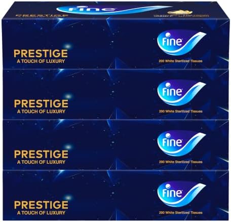 Fine Prestige Facial tissue - 200 tissue 3 plys pack of 12 sterilized ...