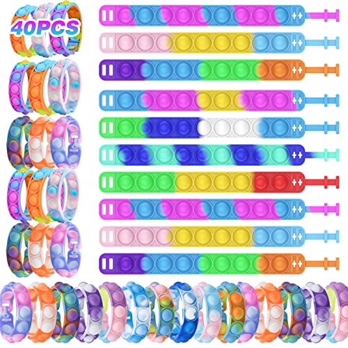40 Pop Bracelet Poppers Fidget Toys Bulk for Its Kids Adults Party ...