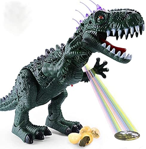 TEMI Electric Walking Dinosaur Toy with Projection, Flashing Horns and ...