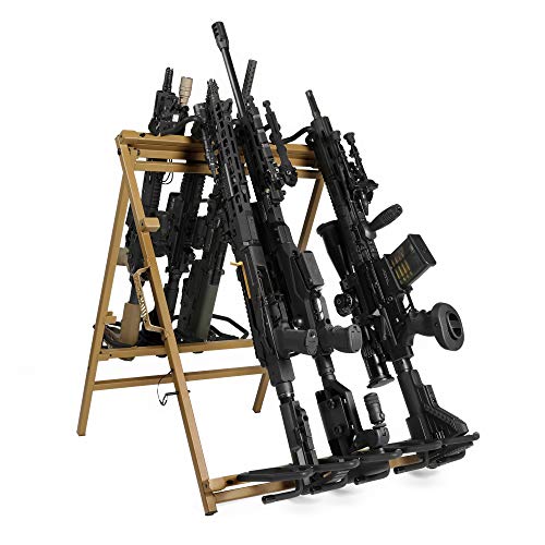 Savior Equipment Portable Folding 9 Gun Free-Standing Rifle Rack, Heavy ...