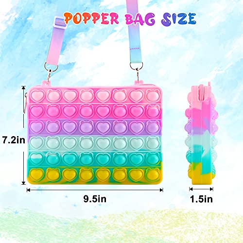 BAIWER Pop Shoulder Bag for Girls, Fidget Toys Big Pop Purse Bag for ...
