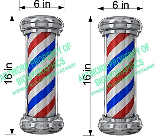 Amazon.com: PAIR OF 16" TALL BARBER POLE VINYL DECALS FOR SALON SHOP ...
