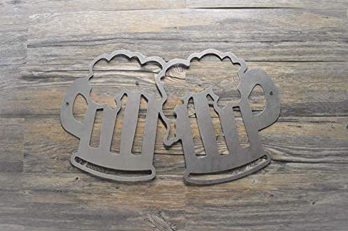 Amazon.com: 12" to 24" Metal Bar Beer Mugs wall hanging art bar decor ...