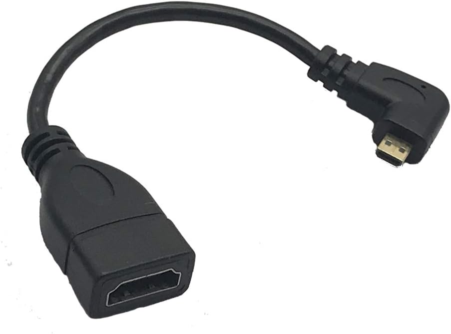 LiKuCo 6 inch 90 Degree Right Angle Golden Plated HDMI Female to Micro ...