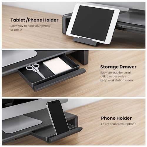 Monitor Stand Riser, Klearlook Foldable Computer Monitor Riser,Height ...