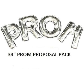 Amazon.com: PROM Balloon Kit- (4) 34" Letter Balloons Silver: Health ...