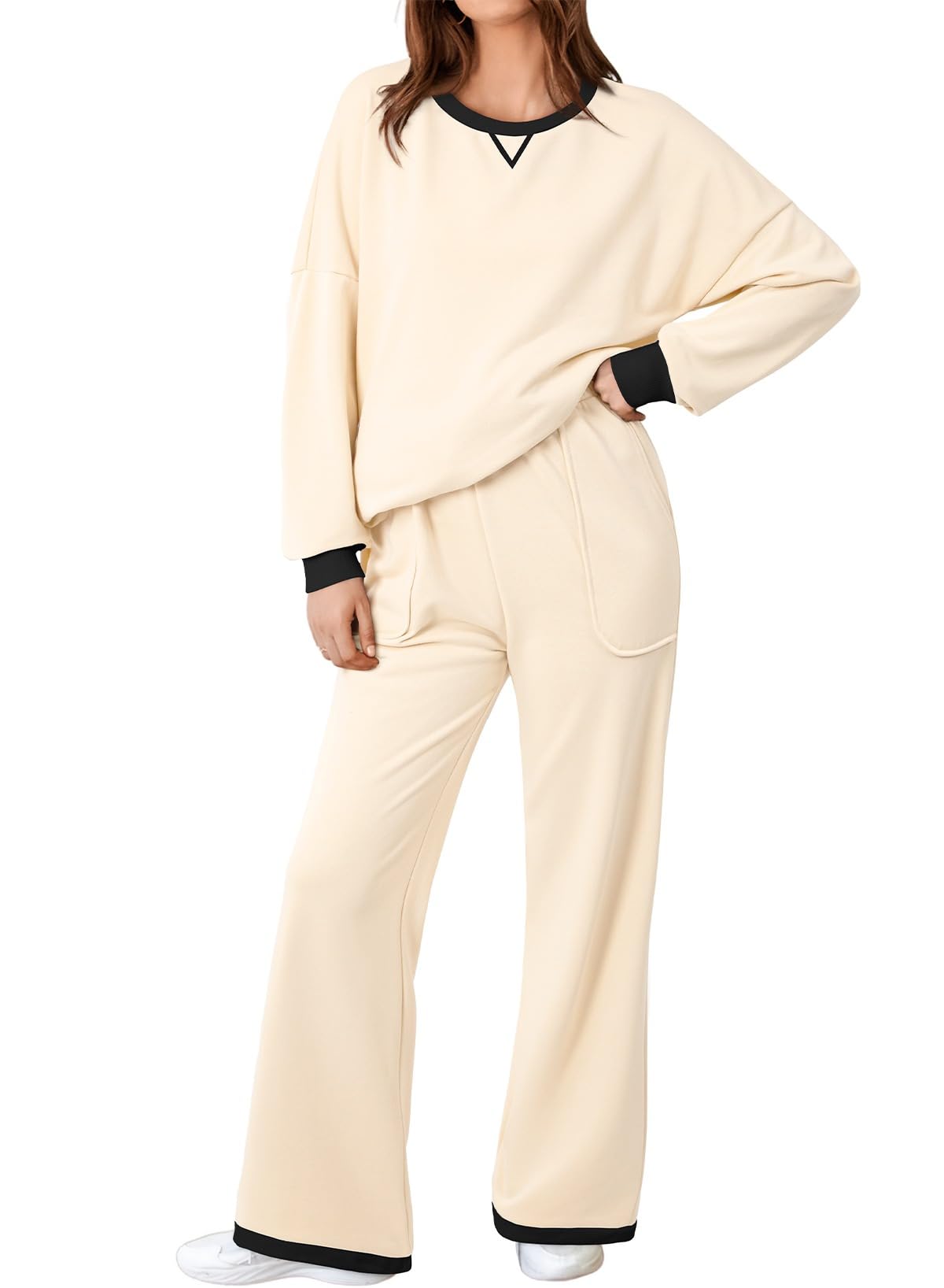 Aleumdr 2 Piece Fall Outfits for Women 2024 Lounge Set Long Sleeve ...