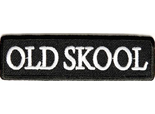 OLD SKOOL School Embroidered Jacket Vest Funny Saying Biker Patch ...