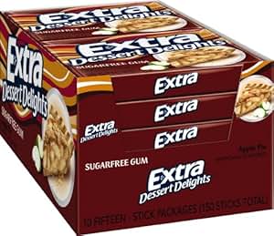 Amazon.com : Extra Sugar Free Gum, Dessert Delights Apple Pie, 15 Stick ...
