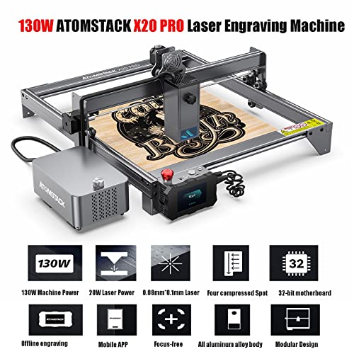 ATOMSTACK X20 PRO Laser Engraver, 130W DIY CNC Laser Engraving Cutting ...