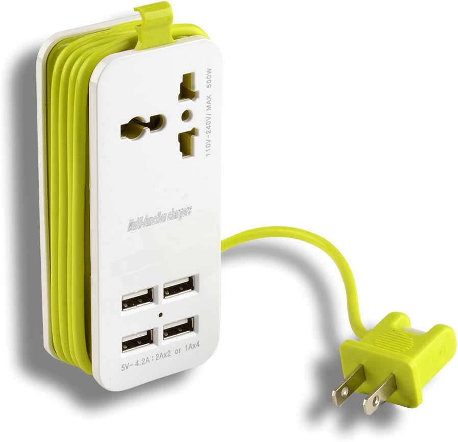 Amazon.com: AGPtek 5V 21W 1Ax4 USB Ports 110V-220V Input Portable Power ...