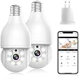 E T EASYTAO | 2PCS Q17 Foco con Camara de Seguridad WiFi, 2MP Camara de ...