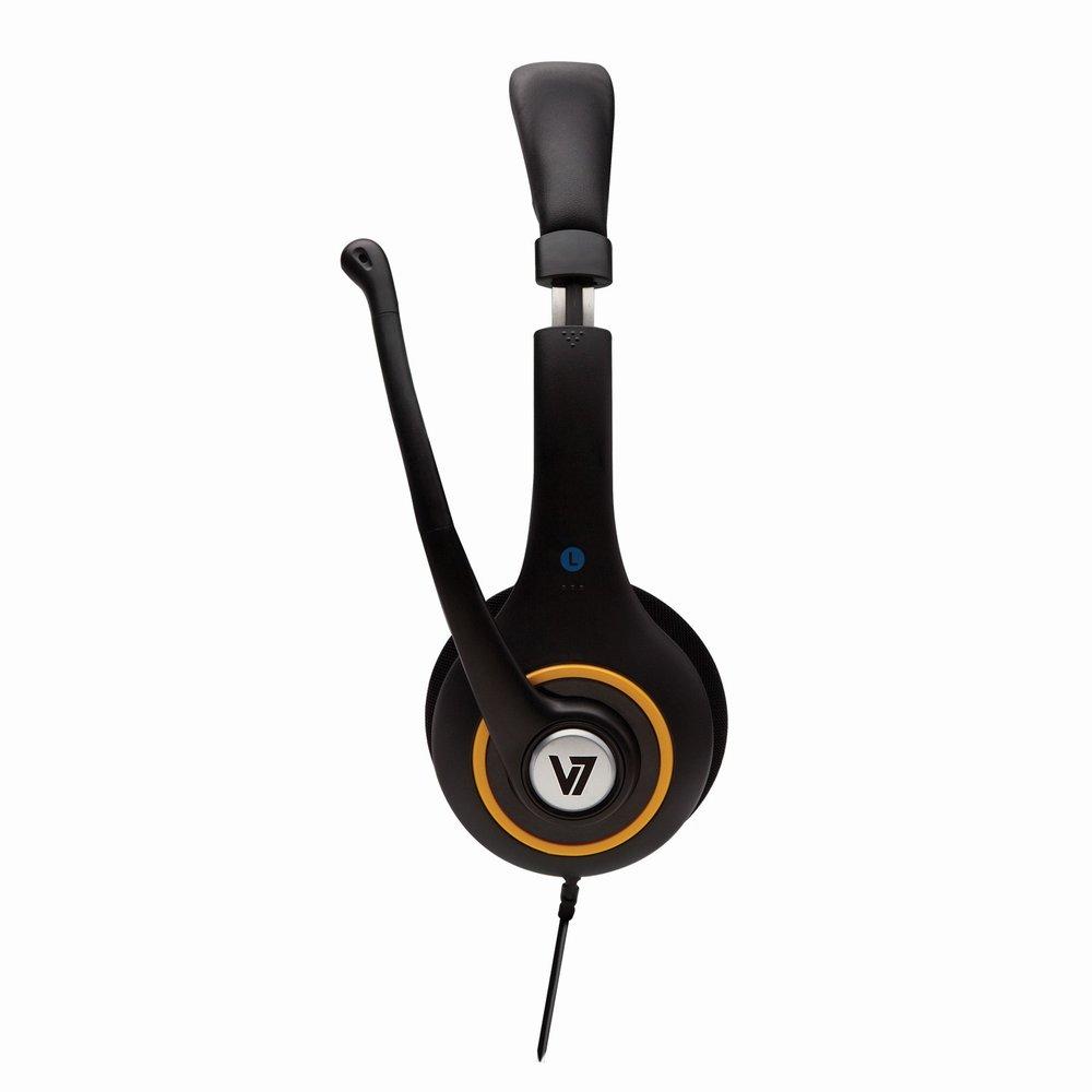 Amazon.com: V7 Deluxe USB Stereo Headset & Noise-Canceling Microphone ...