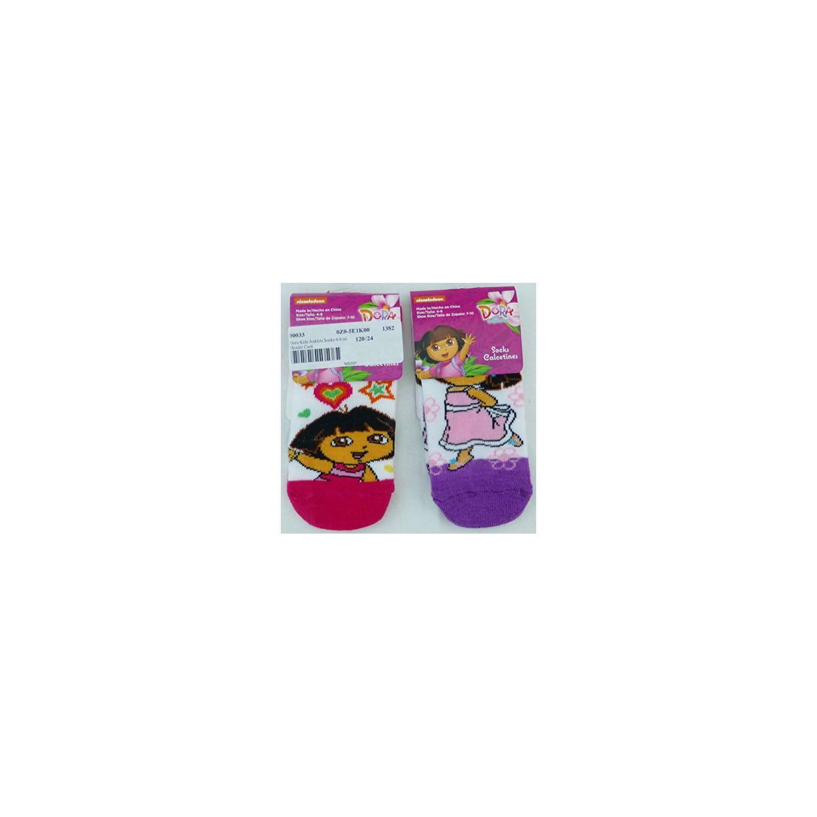 Nick Jr. Dora the Explorer Set of 2 Anklet Child Socks - Sock (Size 6-8 ...