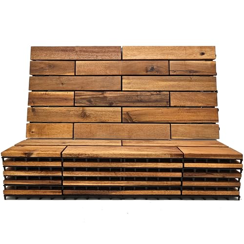 Interlocking Deck Tiles 24 x 12 Long Boards Snap Together Wood Flooring ...