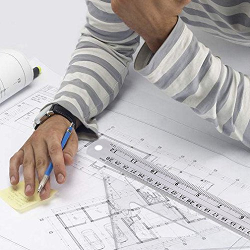 4 Pieces Stainless Steel Ruler Viaky Metal Ruler with Conversion Table ...