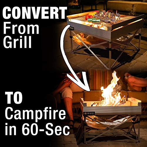 Pop-Up Fire Pit - Portable Outdoor Fire Pit and BBQ Grill | Packs Down ...