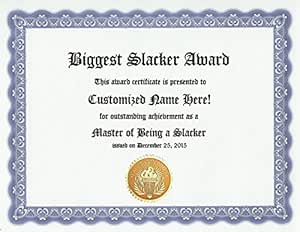 Amazon.com : Biggest Slacker Award: Personalized Custom Award ...