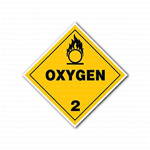 Amazon.com : Oxygen 2 Safety Warning Sign Sticker : Everything Else