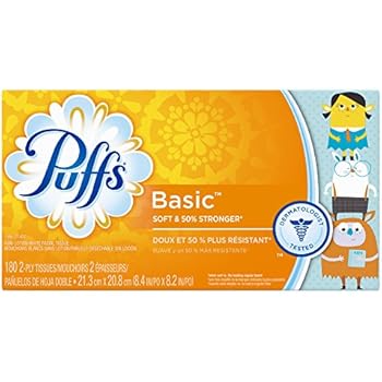 Amazon.com: Puffs Basic Facial Tissues; 1 Family Box; 180 Tissues per ...