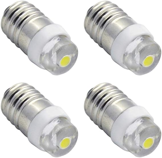 Ruiandsion 4pcs E10 LED Bulb DC 1.5V 0.5W 6000K White LED Bulb for ...