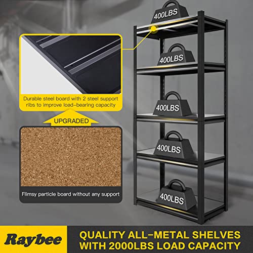 Raybee 72" Garage Shelving Heavy Duty, 2000 LBS Heavy Duty Shelving ...