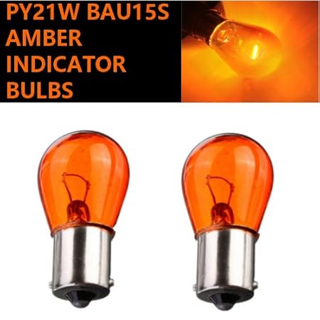 2 x PY21W BAU15s 581 12v Amber/Orange Indicator Light Car Bulbs (Off-set pins): Amazon.co.uk ...
