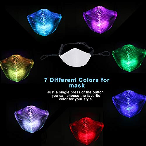 ANBOSON LED Mask with 7 Color Glowing Luminous Rave Mask for Men Women ...