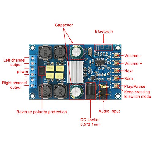 Blue~Tooth Amplifier Board, DROK Digital Amplifier Wire~Less BT 3.0 4.0 ...